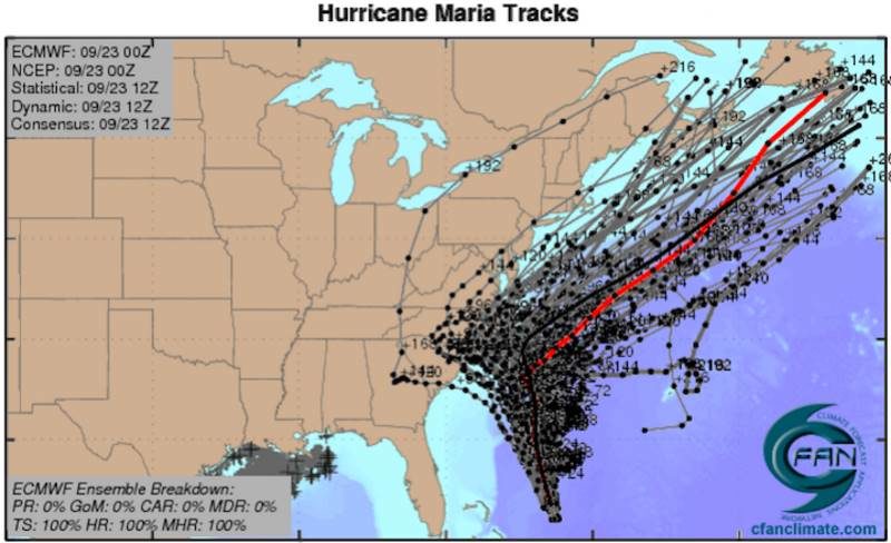 Hurricane Maria's forecast path edges closer to North Carolina's Outer ...