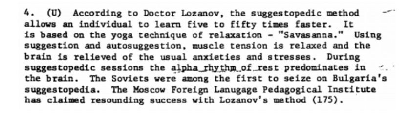 In 1972 the Moronic Pentagon was terrified of Soviet "suggestology ...