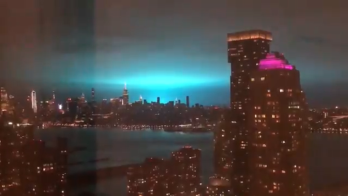 Sky Over Nyc Lit Up With Mysterious Blue Light As Queens Residents