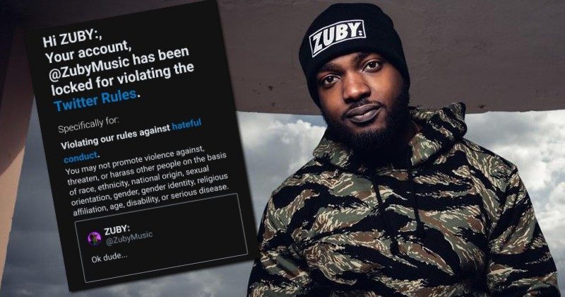 Rapper Zuby suspended by Twitter for tweeting Rapper Zuby suspended by Twitter for tweeting