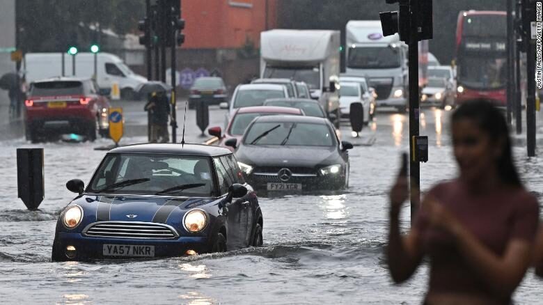 Flash Flooding As London Hit With Months Worth Of Rain For Second