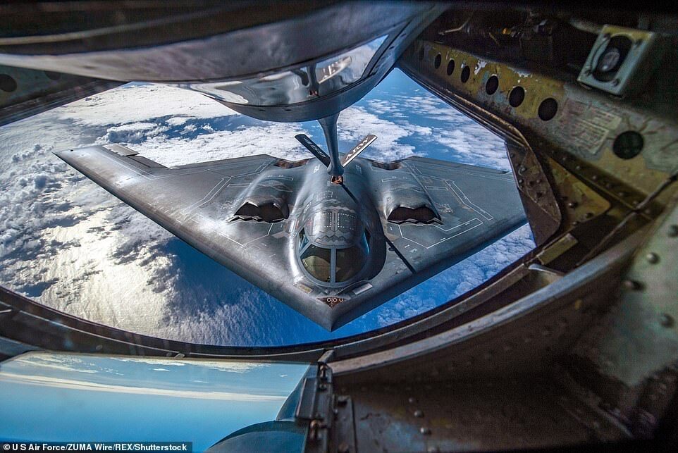 Satellite photo reveals wreckage of $2 BILLION US B-2 Stealth bomber ...