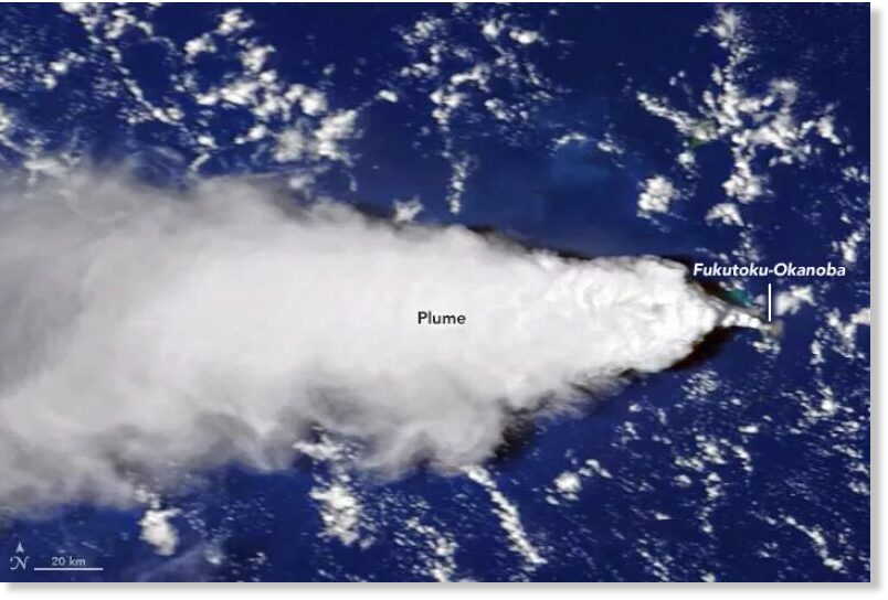 Enormous underwater volcanic eruption creates waves of pumice off Japan ...