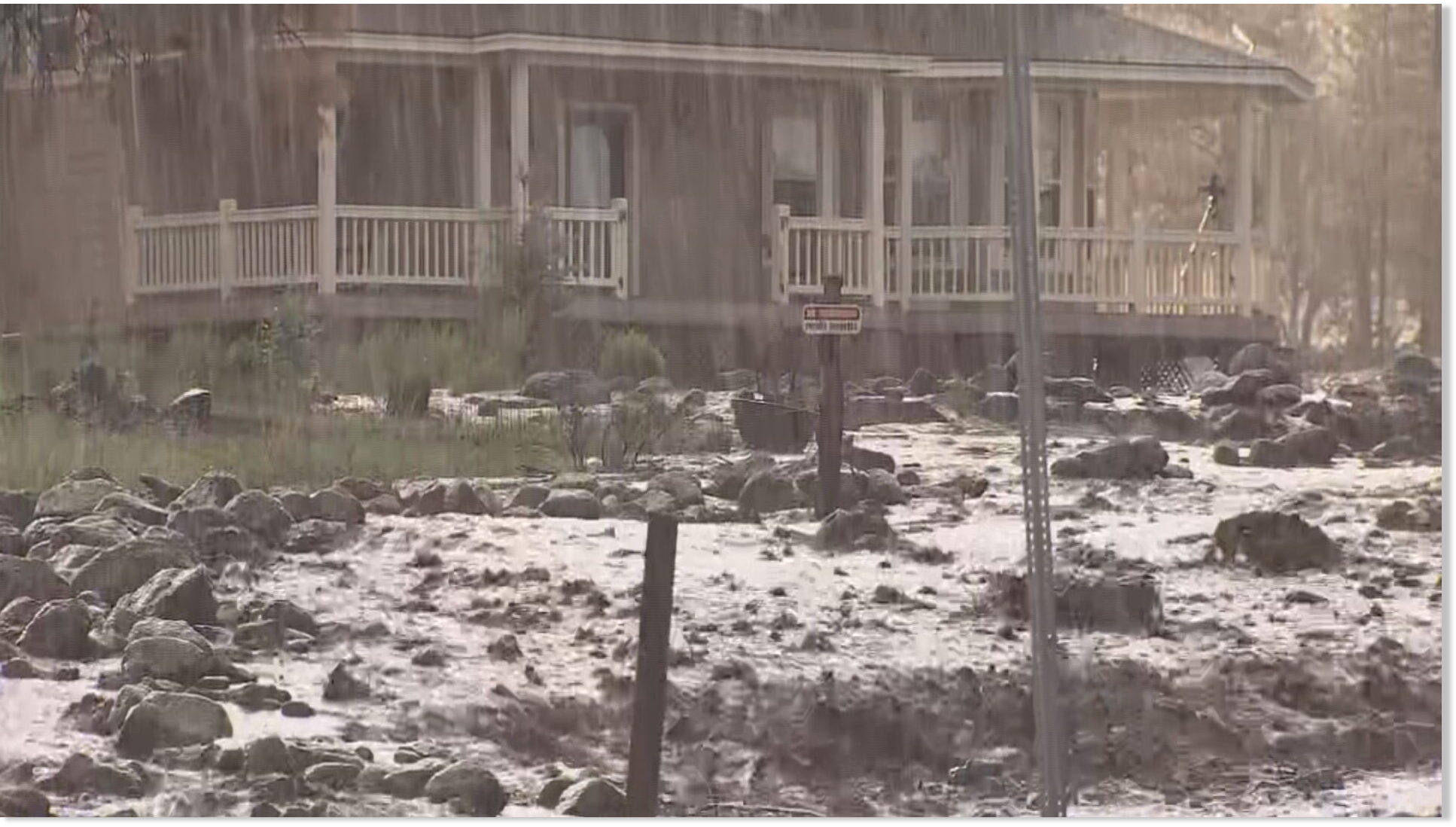 Flash Flood Roars Down Pipeline Fire Burn Scar Near Flagstaff Arizona