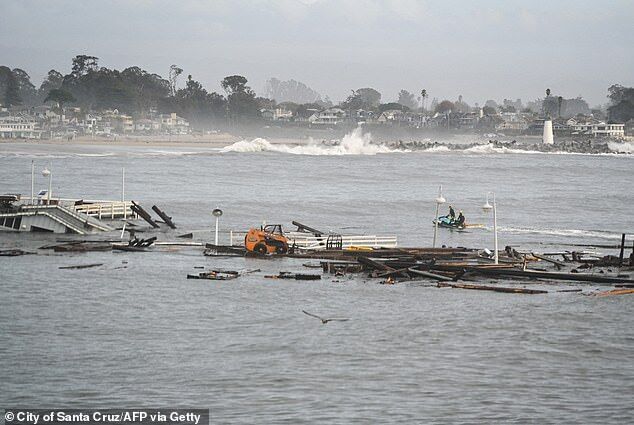 Three people rescued as iconic California Santa Cruz wharf collapses ...