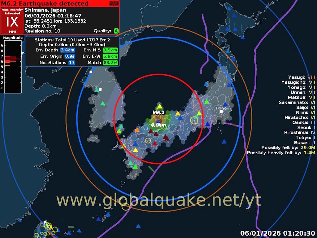 Japan rattled by 6.2-magnitude earthquake — Earth Changes — Sott.net